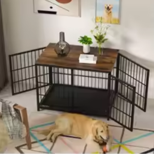 Mergeable 3 Door Elevated Dog Crate Furniture – Jantre Living